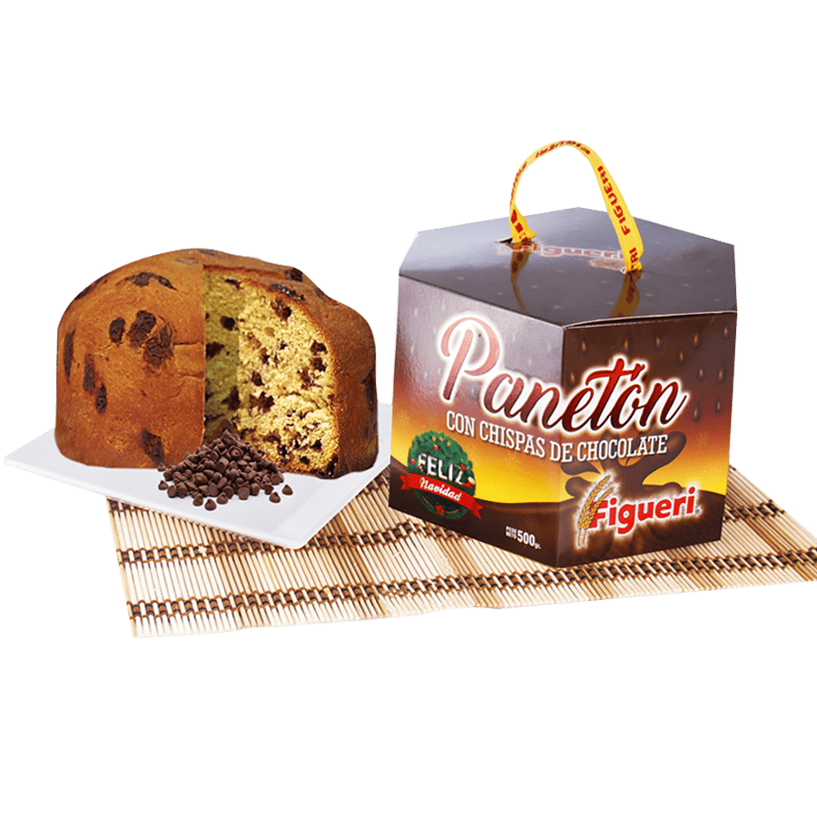 Panetón con chispas de chocolate de 1.2 kg. T/Caja - Figueri